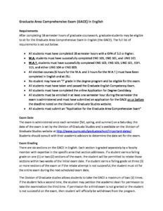 GRADUATE AREA COMPREHENSIVE EXAM | English and Modern Languages ...