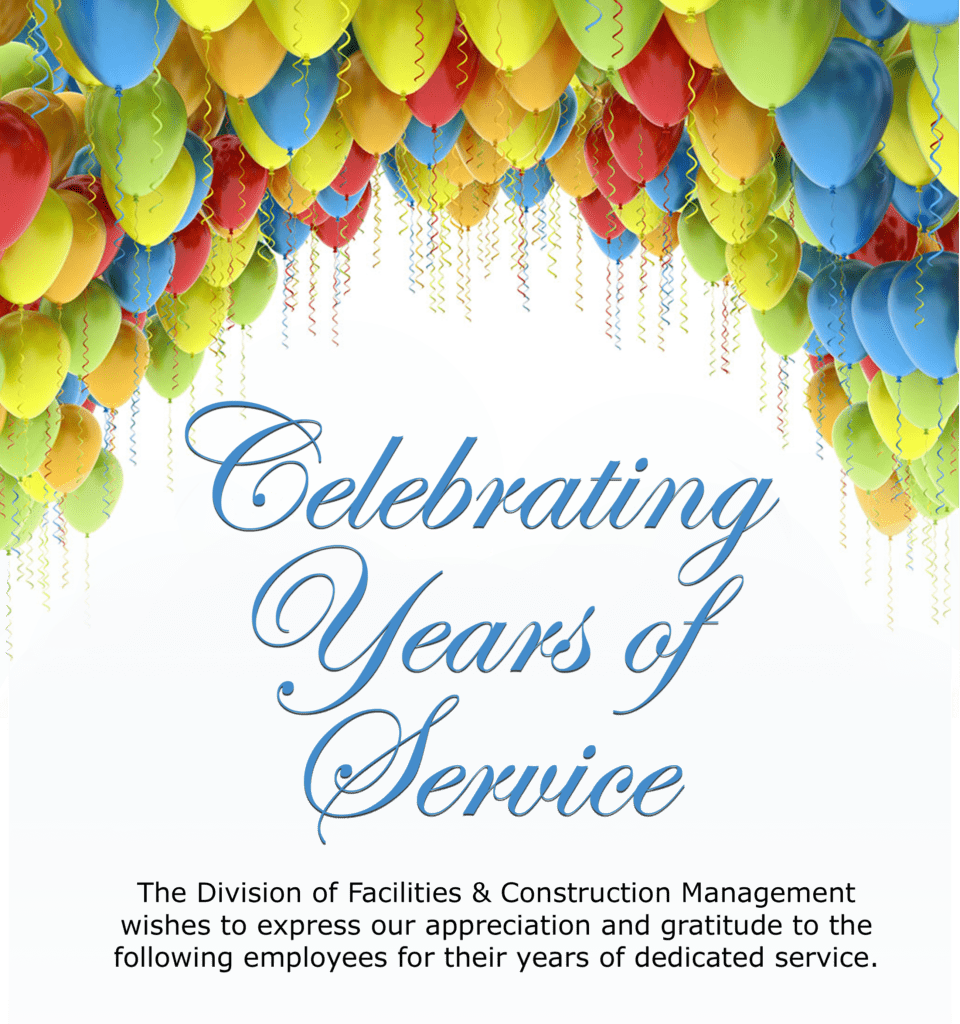 February Employee Anniversary Department Of Facilities And 