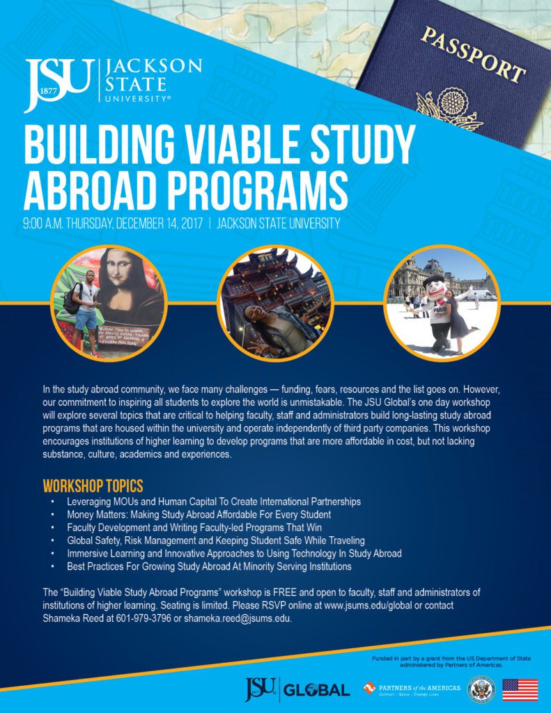 Building Viable Study Abroad Programs Workshop - JSU Global | Jackson ...