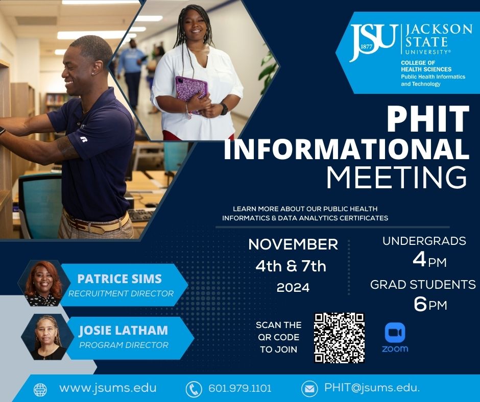 Want to Learn More About The PHIT Program? - Public Health Informatics and Technology | Jackson ...